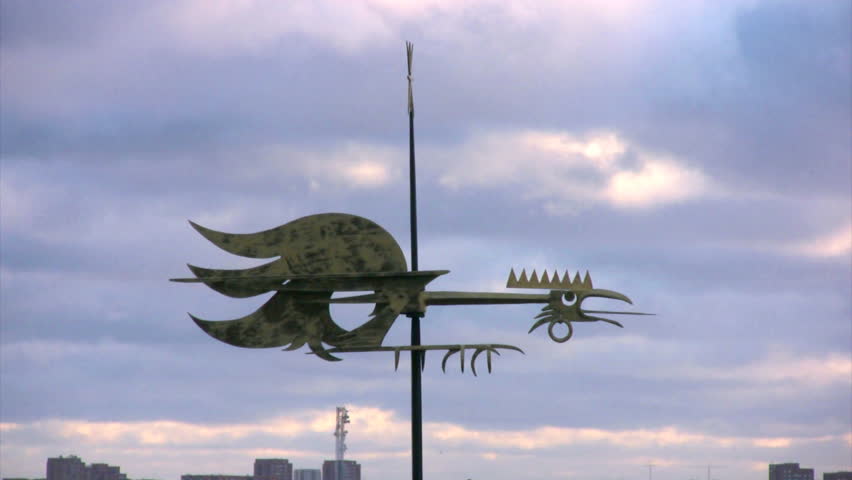 Medieval Cock-shaped Weather Vane in Stock Footage Video (100% Royalty ...