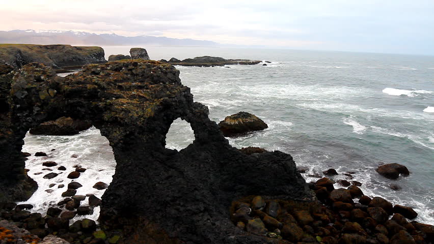 Video stock a tema Sea Arches Formed By Ocean (100% royalty free ...