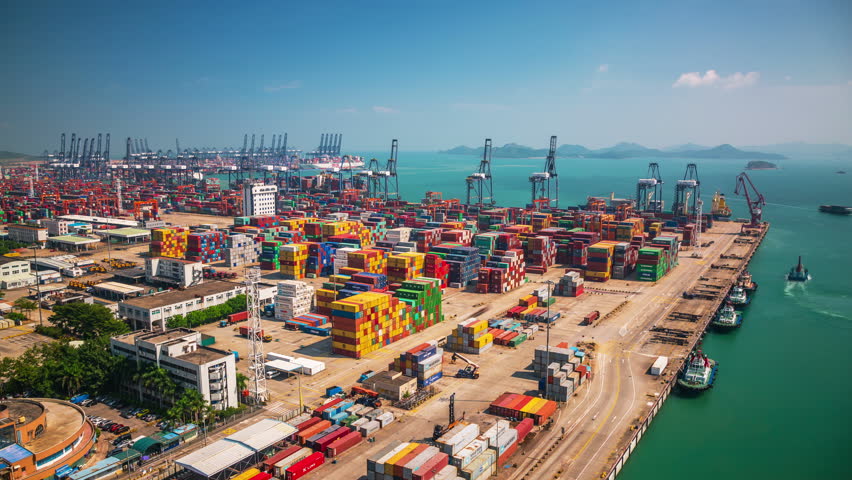 Shenzhen Port And Tankers. Timelapse China Stock Footage Video 9952244 ...