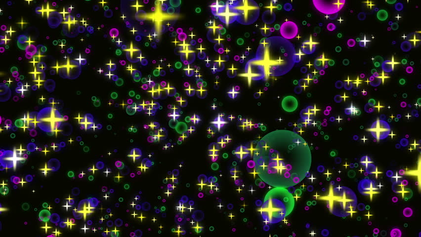 Sparkling Stars. Colorful Shimmering Stars Appear And Disappear. Stock ...