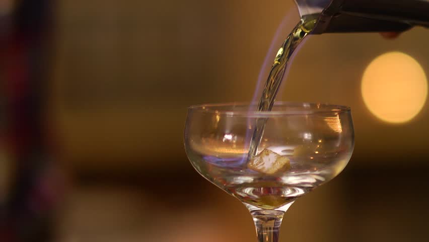 Cinemagraph - Pouring A Glass Of White Wine Agains The Sunset Sky. 120 ...