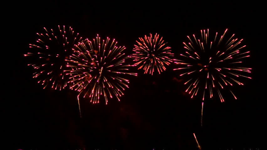 Colorful Fireworks Exploding High in Stock Footage Video (100% Royalty ...