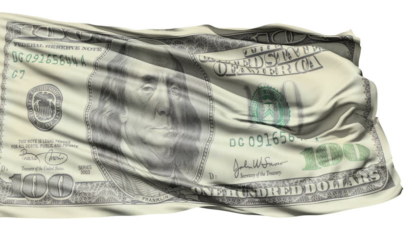 Troop Of 100 Dollar Bills Walking On White Background With Alpha ...