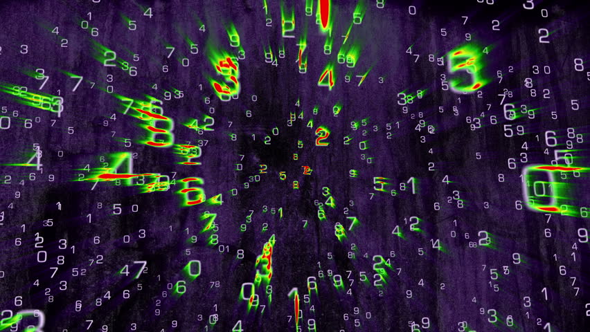 3d Mathematics Very Spectacular Colorful Animation.numbers Flying In 3d