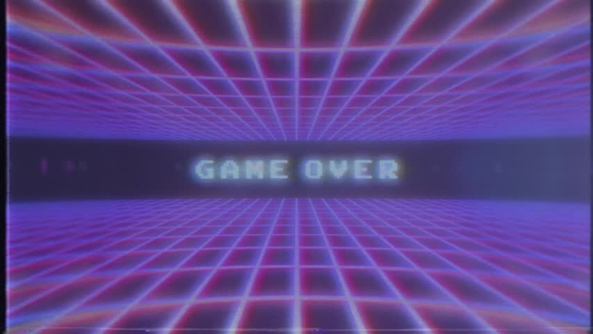 Retro Video Game Background And Game Over Look Blue / Retro Video Game ...