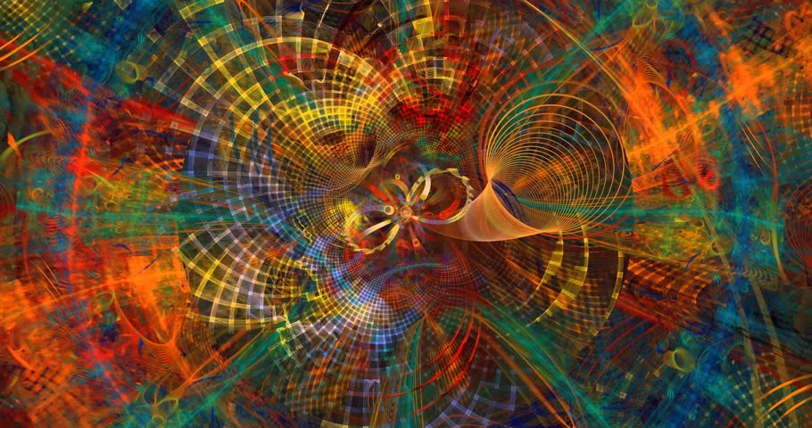 Complex Spirals Rotating Multicolored Seamless Loop Fractal Stock ...