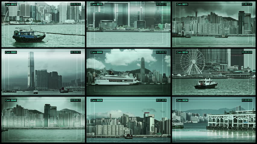 Cctv 3x3 Split Screen Security Stock Footage Video (100% Royalty-free ...