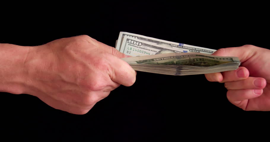 Hard Parting With Money. In The Picture There Is A Hand With A Bundle ...