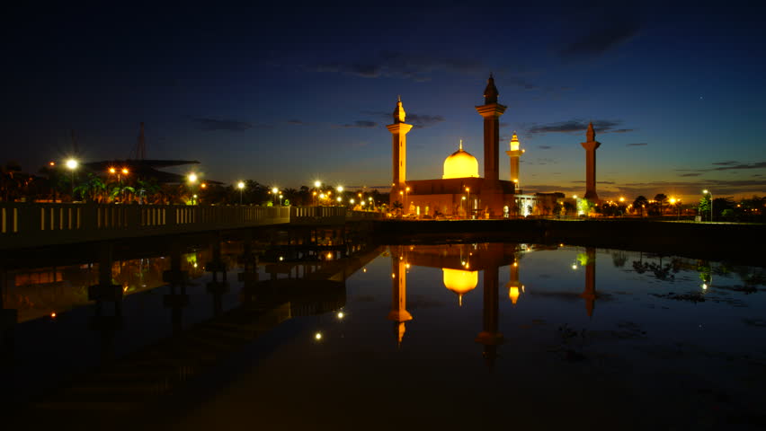 Aerial Time Lapse Of A Beautiful Bawshar Mosque At Sunset In Muscat ...