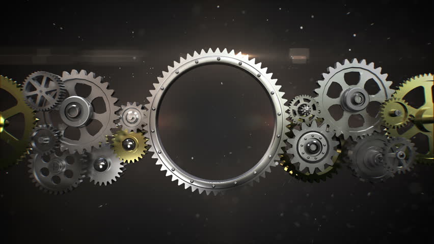 Blueprint With Spinning Gears, Technical Background. Stock Footage ...