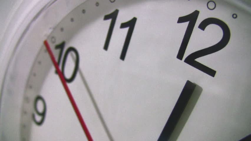 White Office Clock, Strikes Twelve Stock Footage Video 1073569 ...