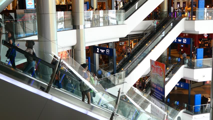 Escalator 4k Shopping Mall Crowd Stock Footage Video (100% Royalty-free ...