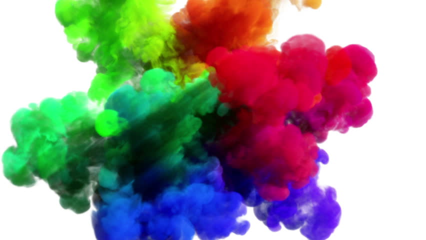 Animated Streams Of Red, Green, Blue (RGB) Gas Or Smoke Mixing With ...