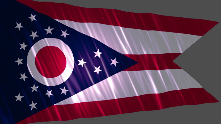 Ohio USA American Flag And Clouds In Background Stock Footage Video ...
