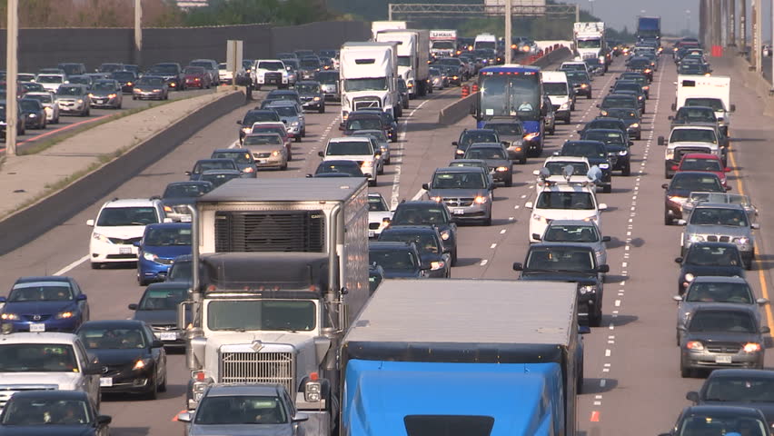 Toronto, Ontario, Canada May 2016 Epic Traffic Jam On Toronto Highway ...