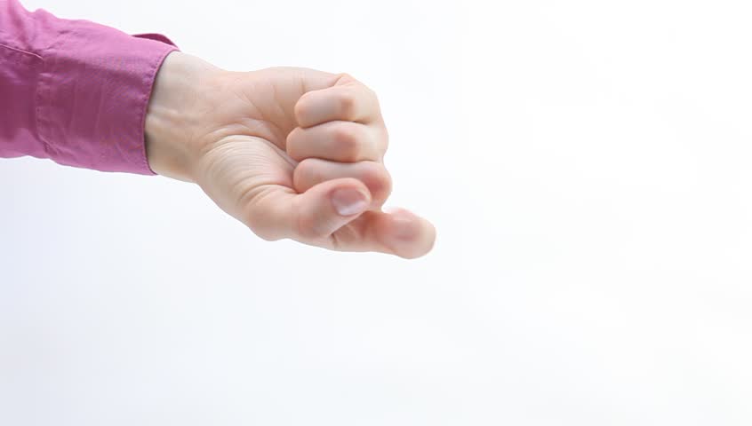 Female Hand Becking Something, Closeup Stock Footage Video (100% ...