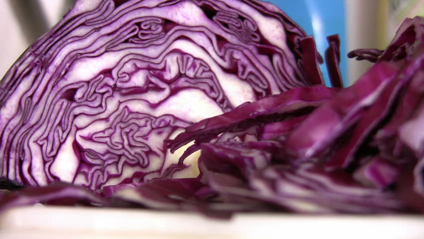 Cutting Red Cabbage. Stock Footage Video (100% Royalty-free) 1805033 ...