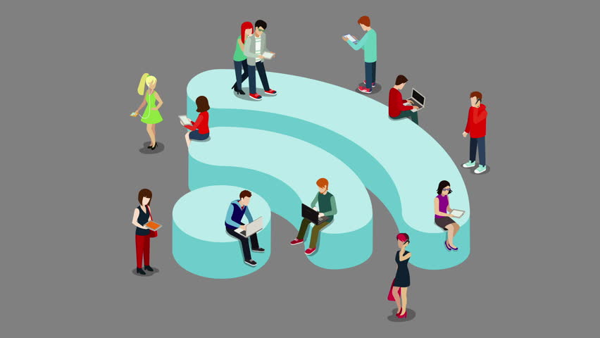 Stock video of people chatting and surfing internet in | 18387463 ...