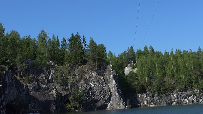 Zip-line. Ropes Course, Over Water. Flying Fox. Marble Canyon. Ruskeala ...