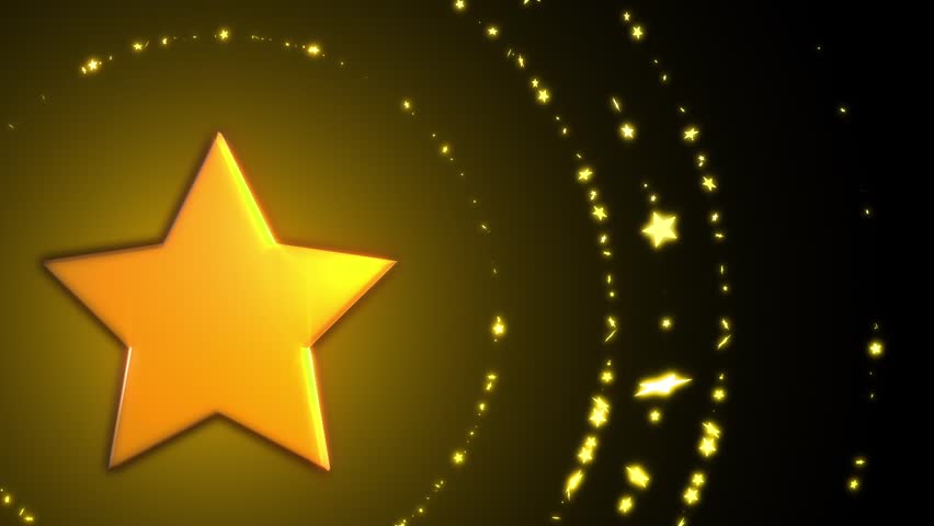 Gold Hanging Stars Christmas Lights. Computer Generated Seamless Loop ...