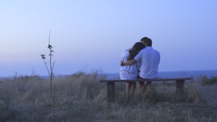 Back View of Embracing Couple Stock Footage Video (100% Royalty-free ...