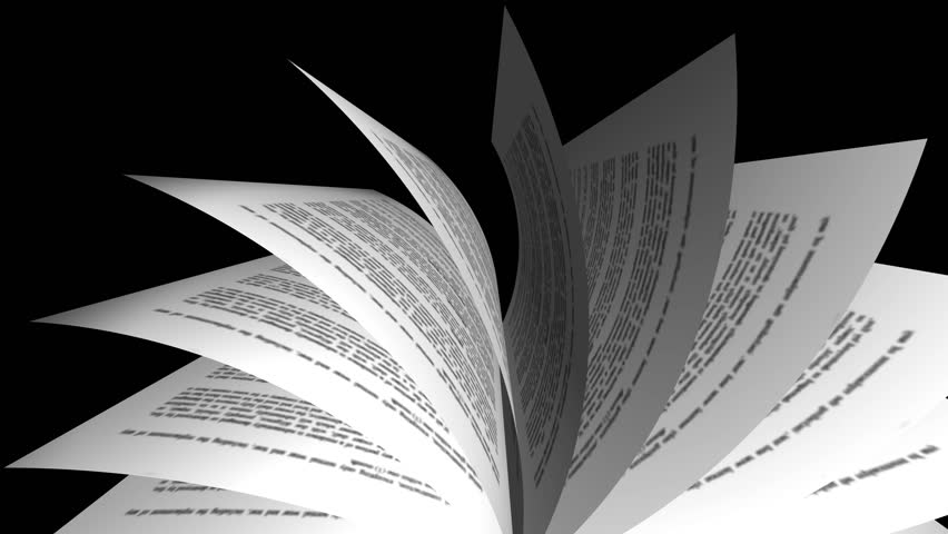 Book Turning On Black Background Stock Footage Video (100% Royalty-free ...