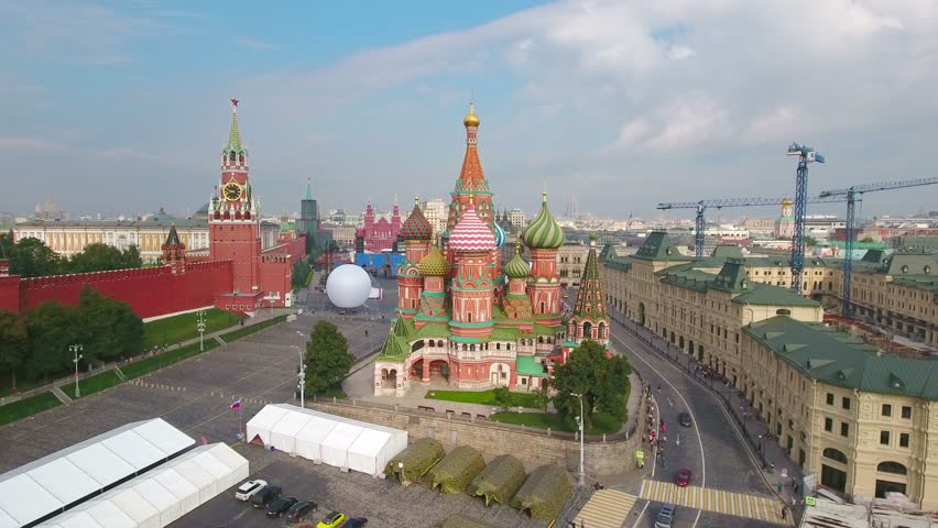 Stock video of russia, moscow aerial cityscape, red | 18960833 ...