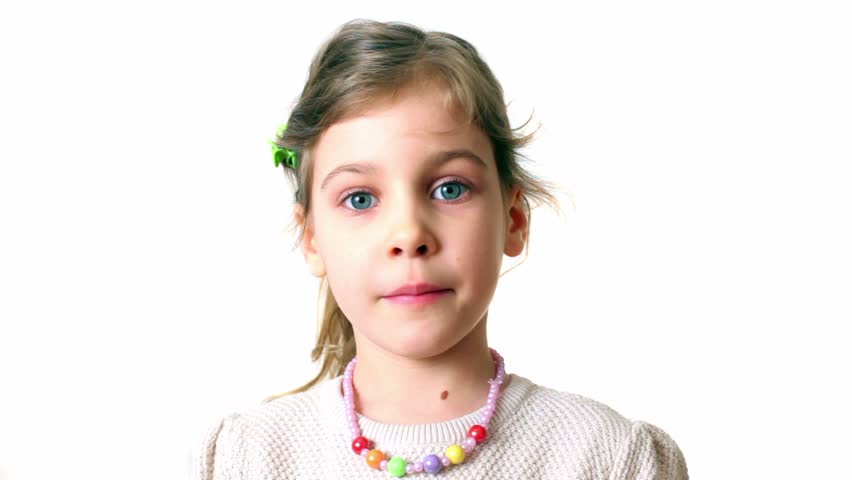 Stock video of little girl looks and turn around | 1906753 | Shutterstock