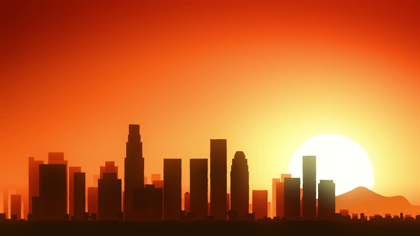 Sunrise. Los Angeles City Skyline. Timelapse. Stock Footage Video ...