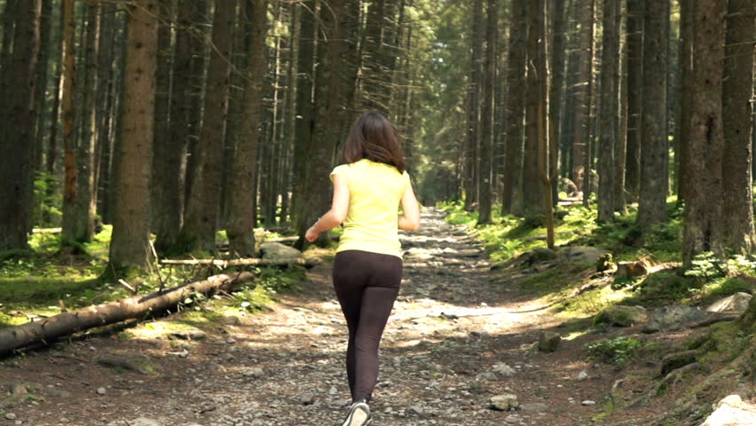 Scared Woman Female Trying To Escape Running Away From Man Chasing Her ...