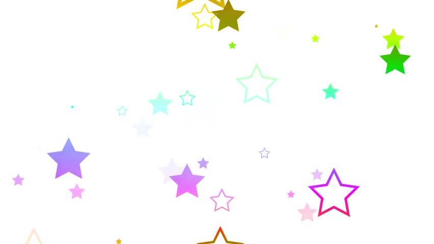 Dynamic Graphic Animation Of Random Colored Stars On A White Background ...