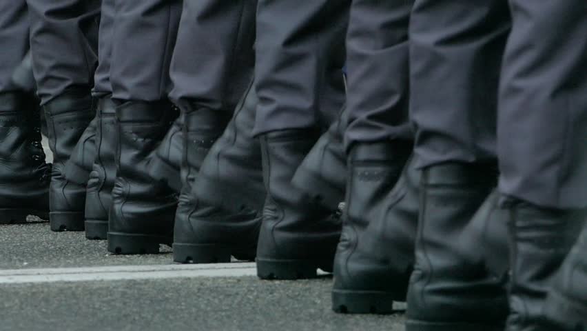 A Column of Soldiers Marching Stock Footage Video (100% Royalty-free ...