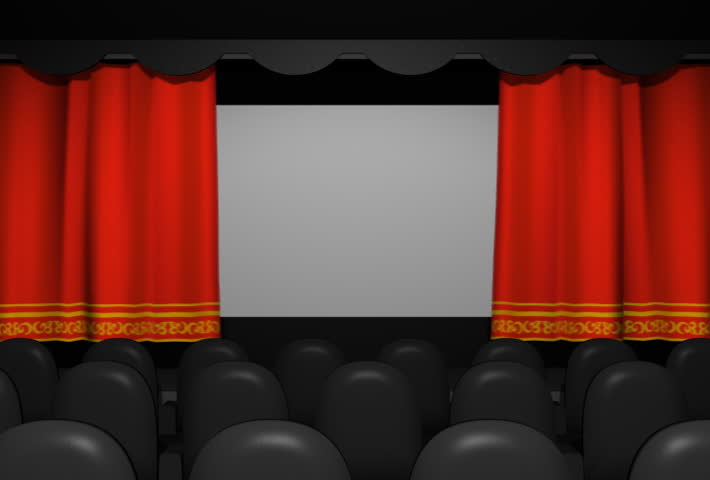 Curtain Opening In Theater Scene Or Cinema Screen Stock Footage Video ...