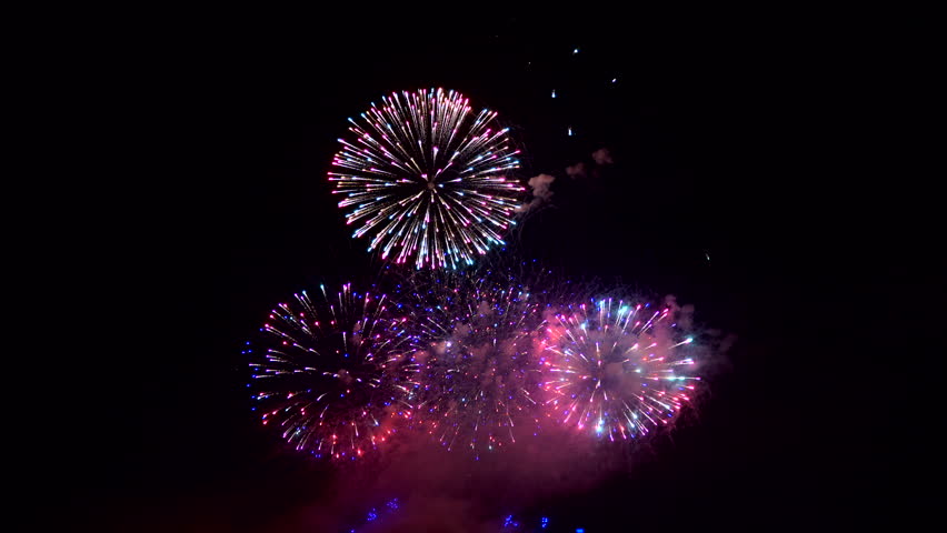 Fantastic Very Bright Colored Fireworks Stock Footage Video (100% ...