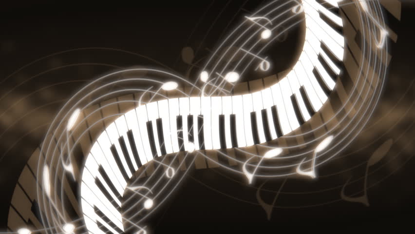 Music Notes And Keys Deep Red Hue Looping Animated Background Stock ...