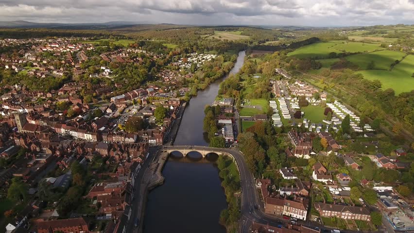 Stock Video Clip of Tilting aerial view of Bewdley. | Shutterstock
