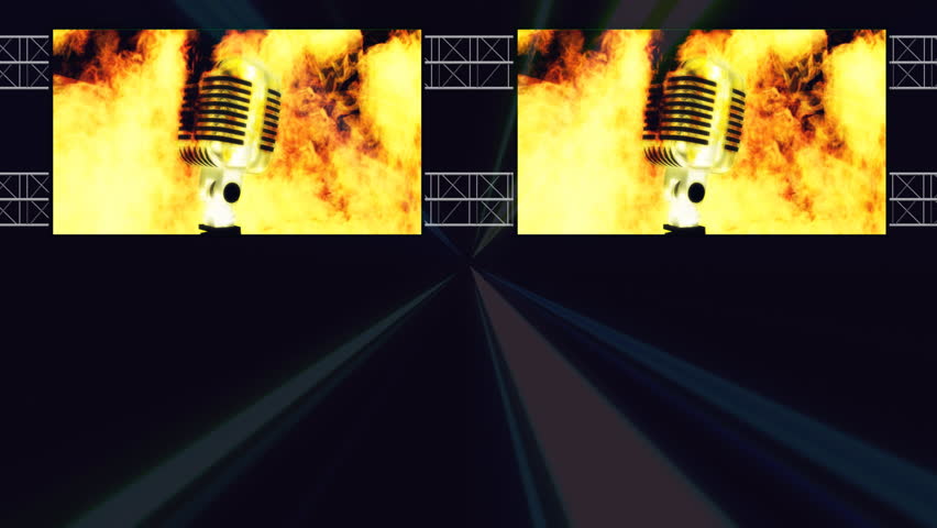 Burning Mic Club Lights Scaffolding Stock Footage Video (100% Royalty ...