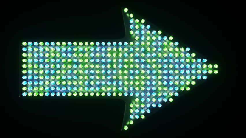Green LED Light Arrow Pointing Up And Moving Fast Upwards Large Arrow ...