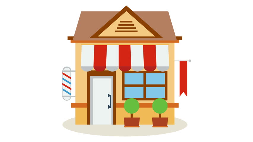 Shop Store Icon With Red And White Striped Awning With Smooth Wave ...