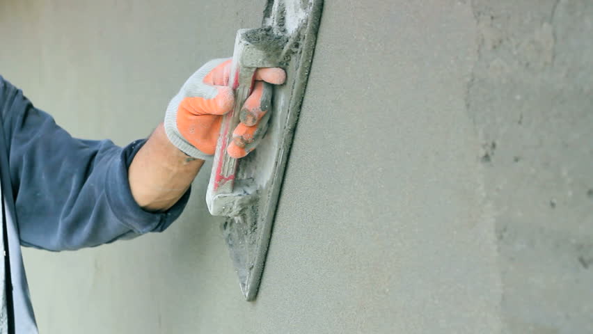Mans Hand Plastering a Wall Stock Footage Video (100% Royalty-free ...