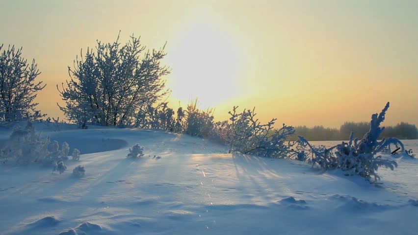Sun Rising - Winter Morning Stock Footage Video (100% Royalty-free ...