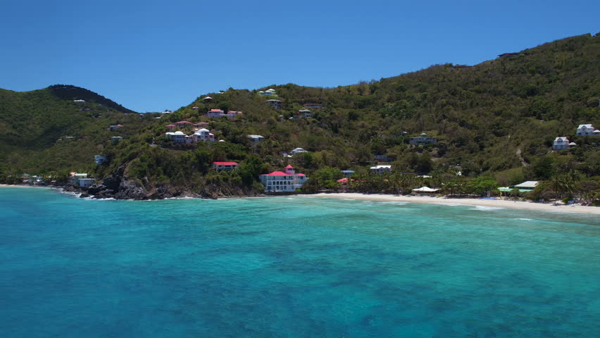 Aerial View Of Sandy Cay, British Virgin Islands Stock Footage Video ...