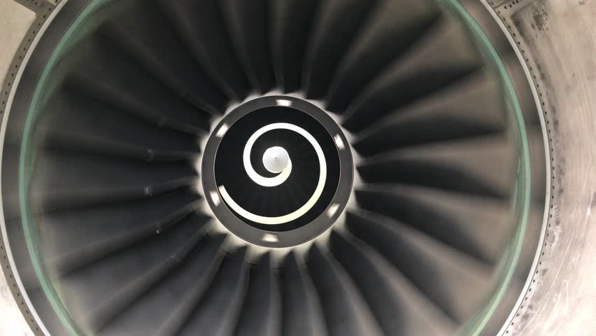 Vancouver, Canada - April 2013 - Commercial Jet Engine Turbine Closeup ...