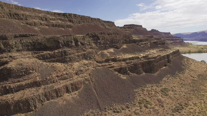 Stock Video Clip of Aerial Shot of Dry Desert Terrain with | Shutterstock