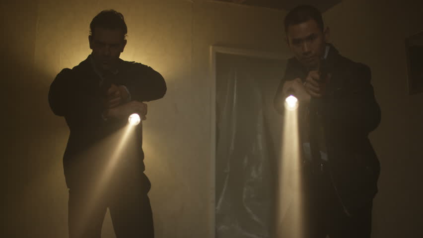 4k Police Detectives with Handguns Stock Footage Video (100% Royalty ...