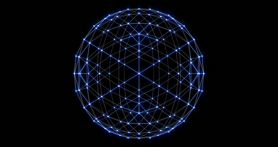 Plexus Style Loop Rotate Sphere Animation Cycle White Dots And Lines 9083