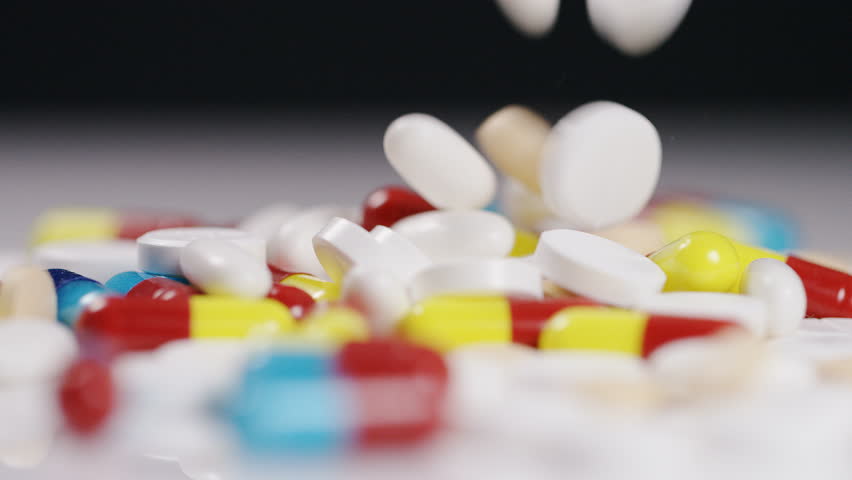 Drugs Tablets Turning On A White Background Stock Footage Video 1153090 ...