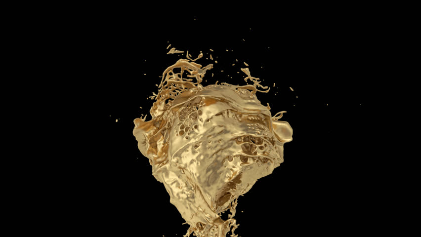 Bright Gold Splashing in Slow Stock Footage Video (100% Royalty-free ...