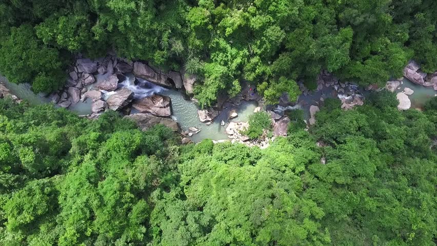 Aerial View of Picturesque Waterfall Stock Footage Video (100% Royalty ...