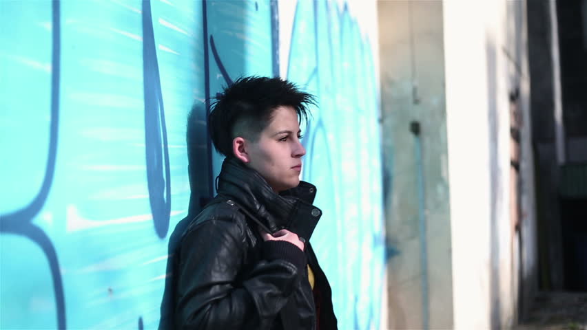 Stock video of portrait of sad punk girl standing | 2221843 | Shutterstock